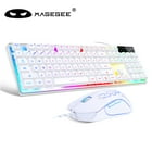 Rainbow Backlit Gaming Keyboard and Mouse Combo Set USB Keyboard RGB ...