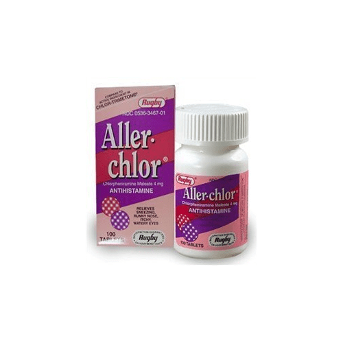 Rugby Aller-Chlor Chlorpheniramine Maleate 4mg Tablet, OTC Medicine for ...