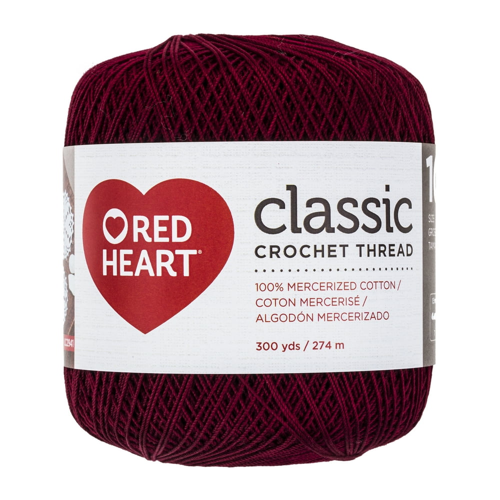 Red Heart Classic Cotton Size 10 Burgundy Thread, 1 Each - Walmart.com ...