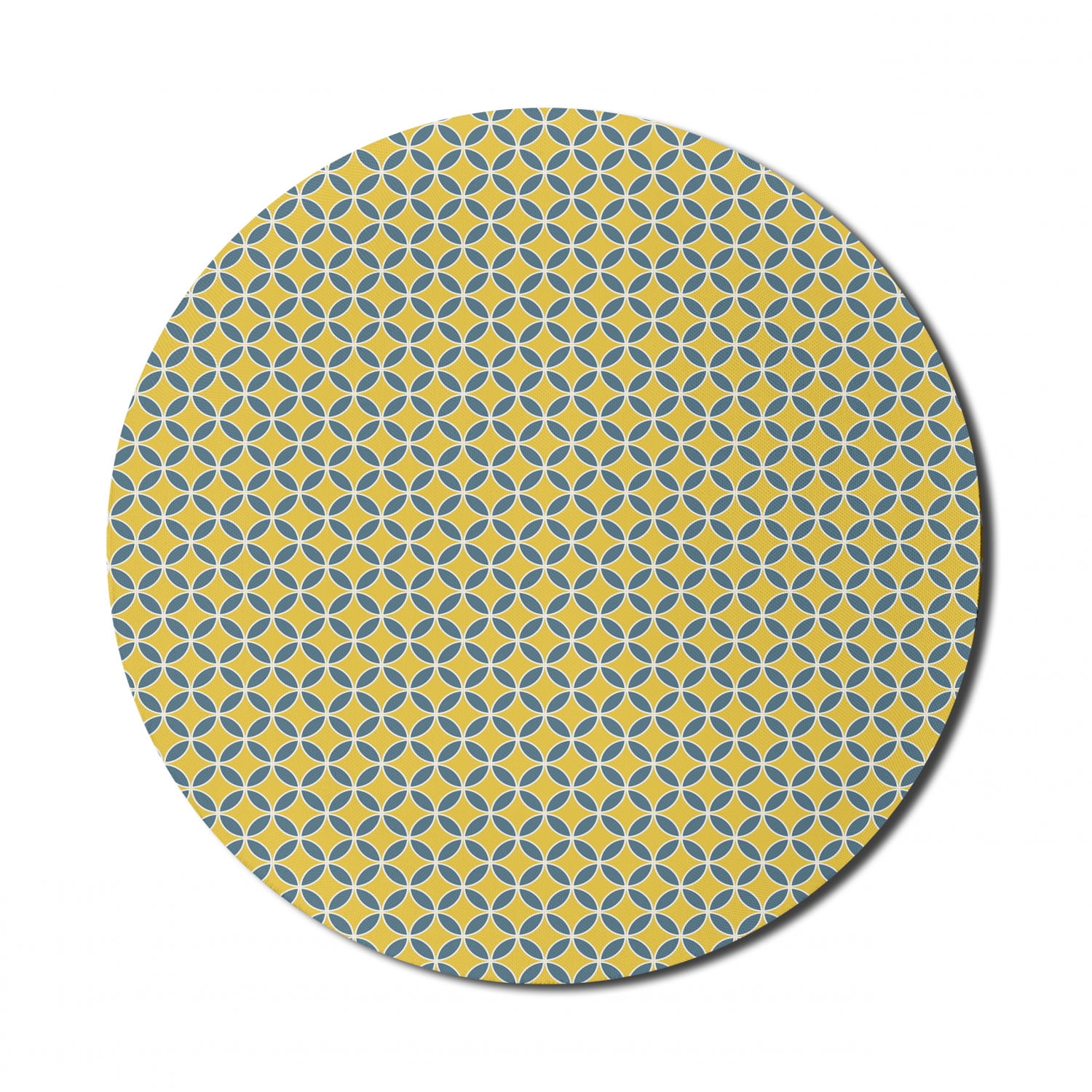 Abstract Mouse Pad for Computers, Round 4 Leaf Repeating Retro Circles ...