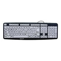 Ezsee Low Vision Keyboard Large White Print Black Keys - Walmart.com