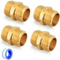 MINSUI-Male to Male Garden Hose Connector,3/4" GHT Brass Double Male ...
