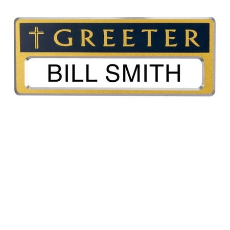 Greeter Name Badge, Personalizeable, for Church Set of 4, with Cross ...