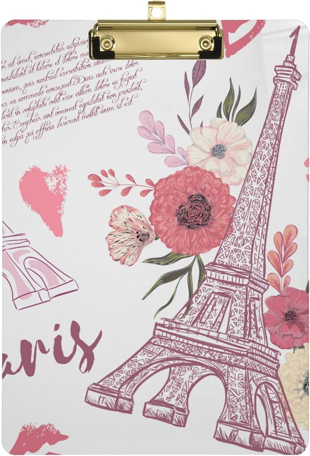 FMSHPON Paris Eiffel Tower Kissing Heart Clipboard Hardboard Wood ...