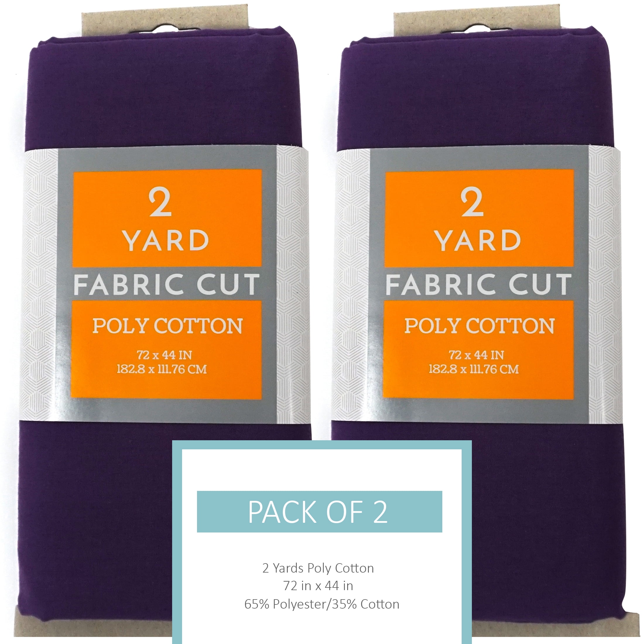 Shason Textile Craft Quilting Poly Cotton 2 Yards Precut Fabric, Purple ...