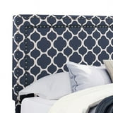 Marine Quatrefoil Upholstered Bed with Nail Head Trim, Multiple Sizes ...