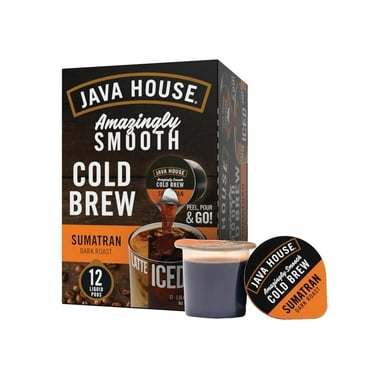 Java House® Authentic Cold Brew Coffee Pods, Colombian Black Decaf, 12 Count, Dual-Use, Medium ...