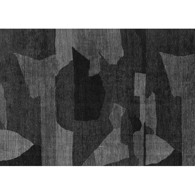 Ahgly Company Indoor Rectangle Abstract Gray Modern Area Rugs, 7' x 9 ...