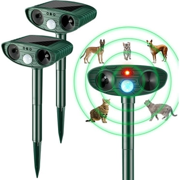 4 Pack Solar Animal Repeller Outdoor, Deer Deterrent with Red Lights ...