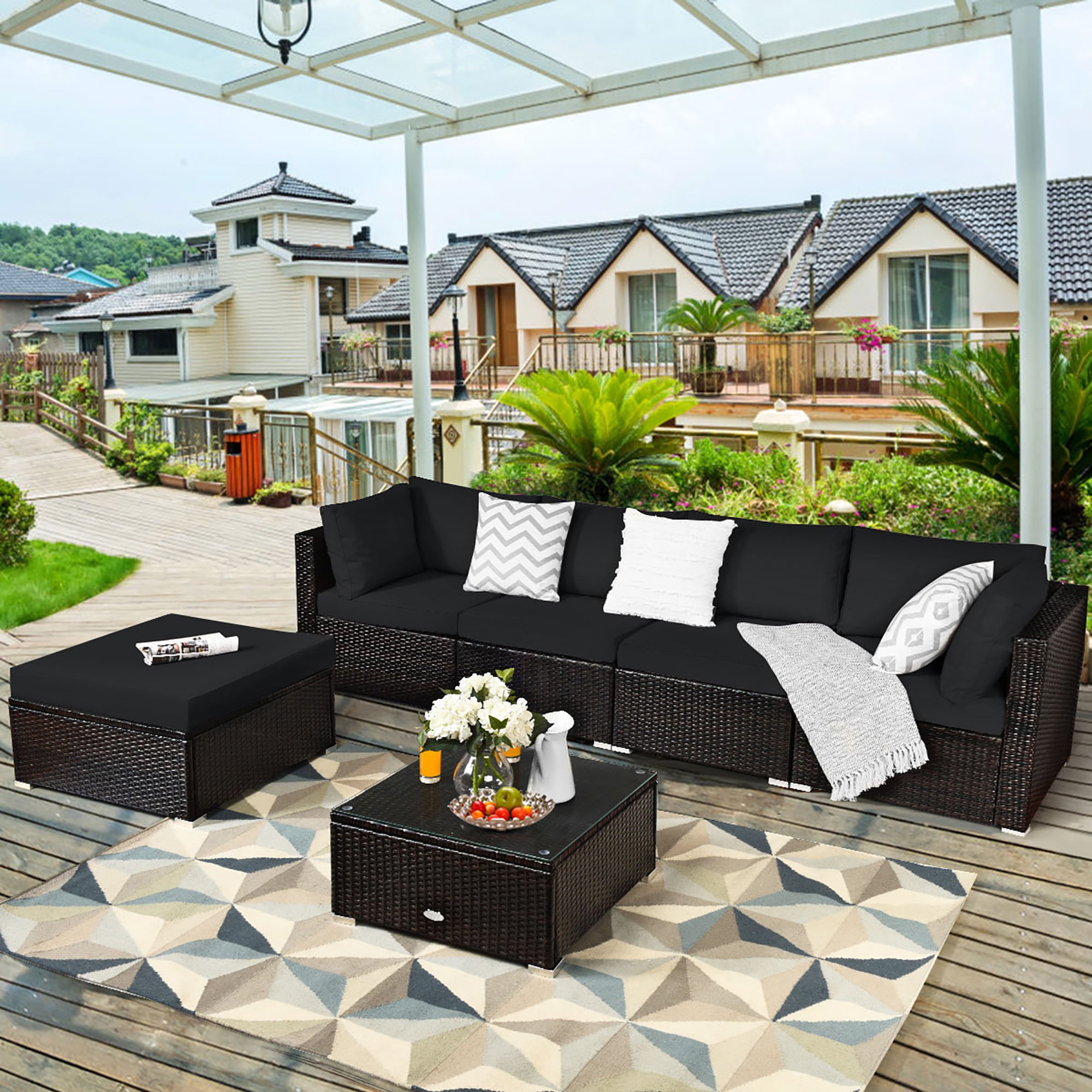 Click here for Costway 6pcs Outdoor Patio Rattan Furniture Set Cu... prices