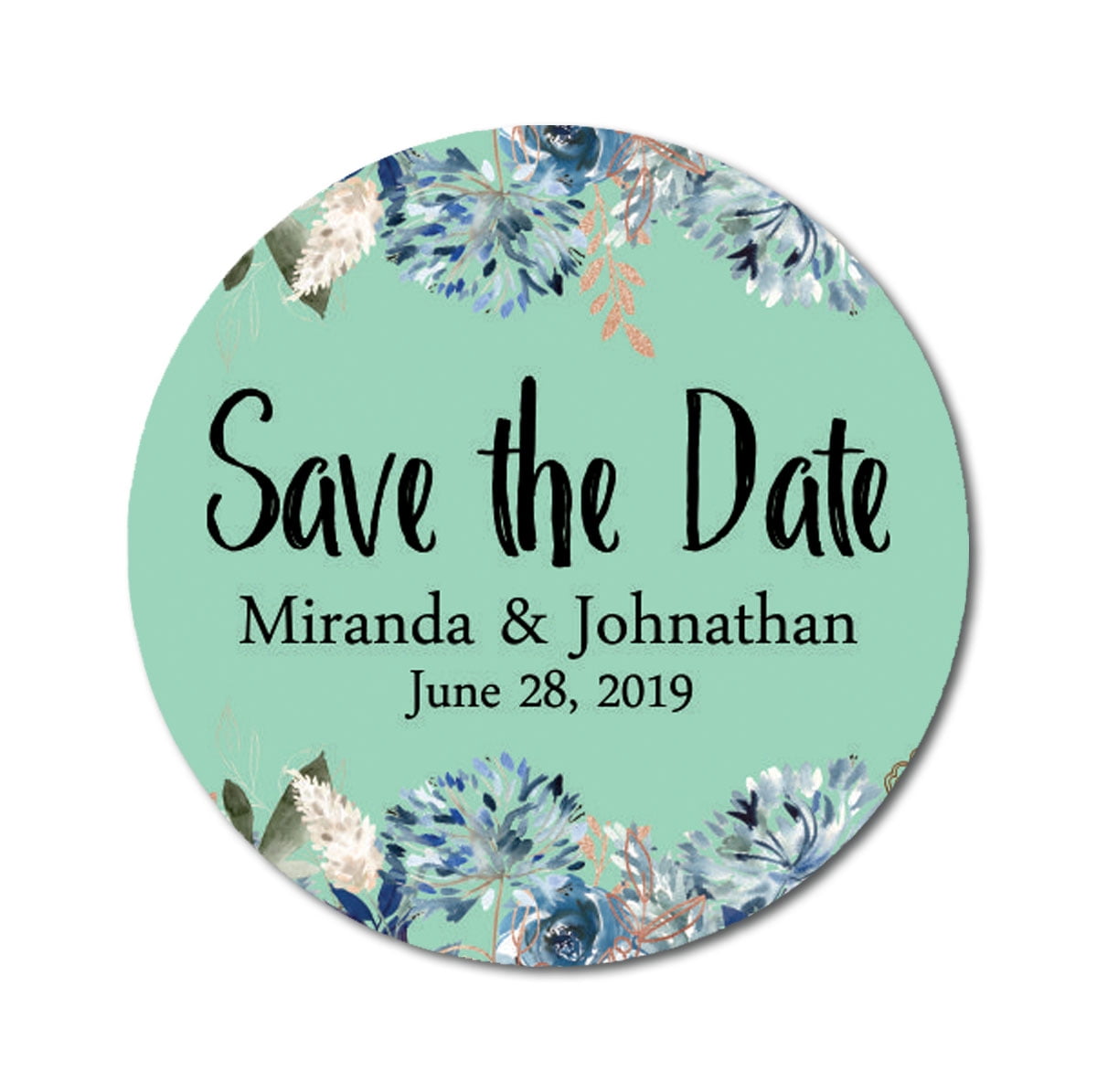 Darling Souvenir Round 45 Pcs Floral Border Save The Date Stickers ...