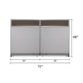 GOF Freestanding Partition (72"W x 48"H) Straight Run Partial Glass ...