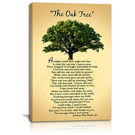 AMART SUN Oak Tree Poem ? Inspirational Print Wall Art ? Nature Artwork ...