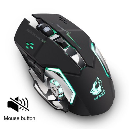 Free Wolf X8 Game Mouse Wireless Charging Silent Illuminated Mechanical ...