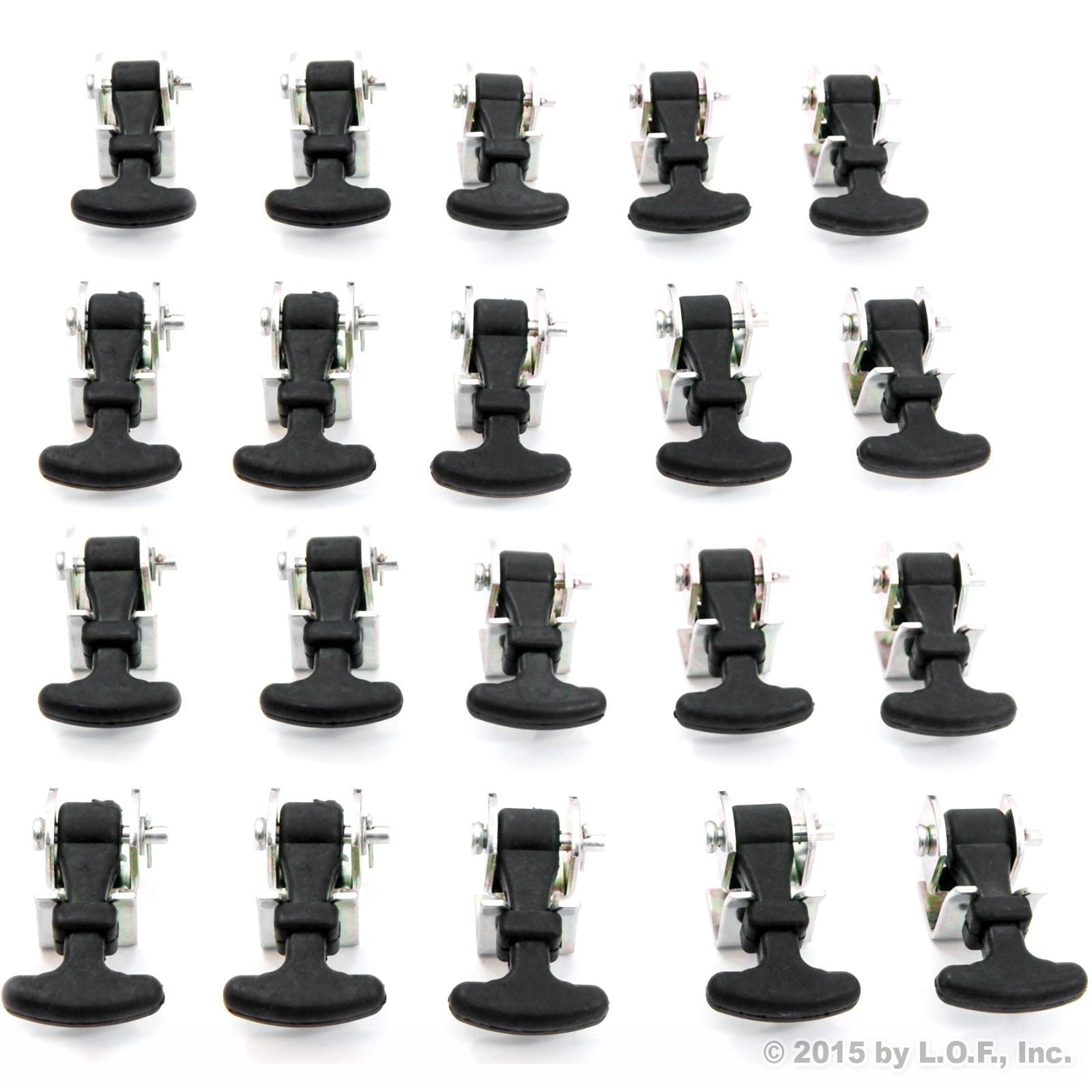 20 Piece Kit Rubber T Handle Latch Catch Hold-Down 2.5 Inch Mini Easy ...