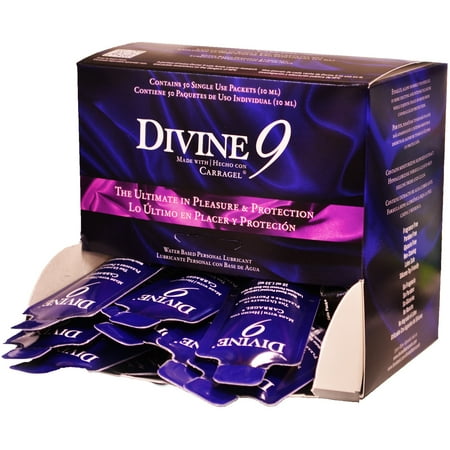 Divine 9 Single Use Water Based Personal Lubricant Packets, 50 count ...