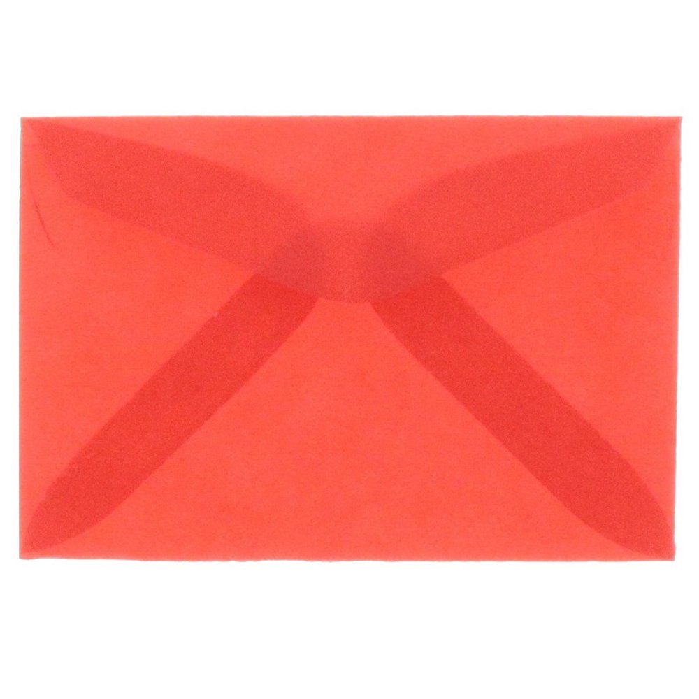 3drug (2 5/16 x 3 5/8) Primary Red Translucent (see through) Envelope ...