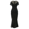Bobogojp Womens Formal Sequin Dress Cap Sleeve Elegant Mermaid Dress