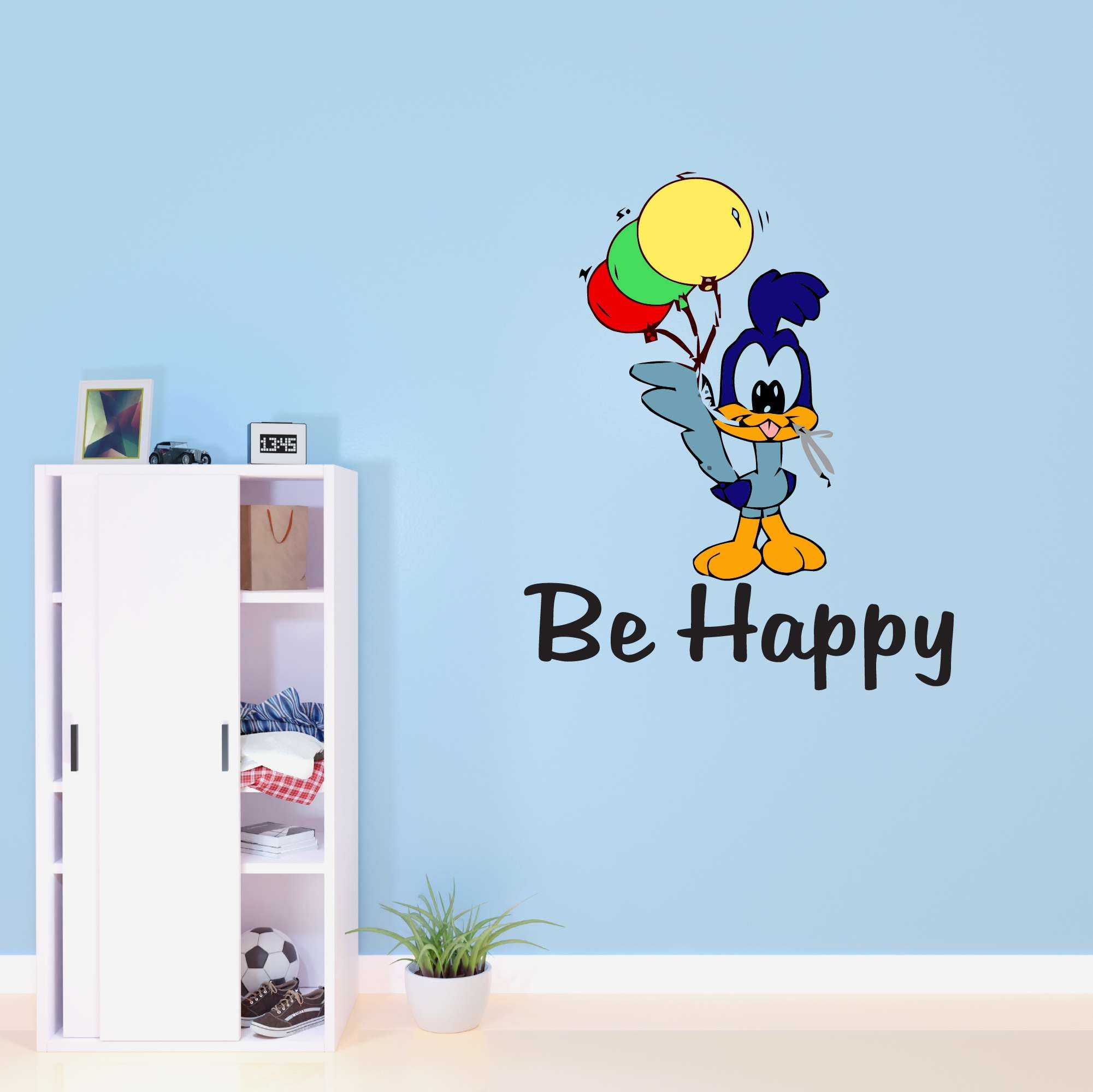 Children Be Happy Adorable Cartoon Wall Decal Decoration Inspirational ...