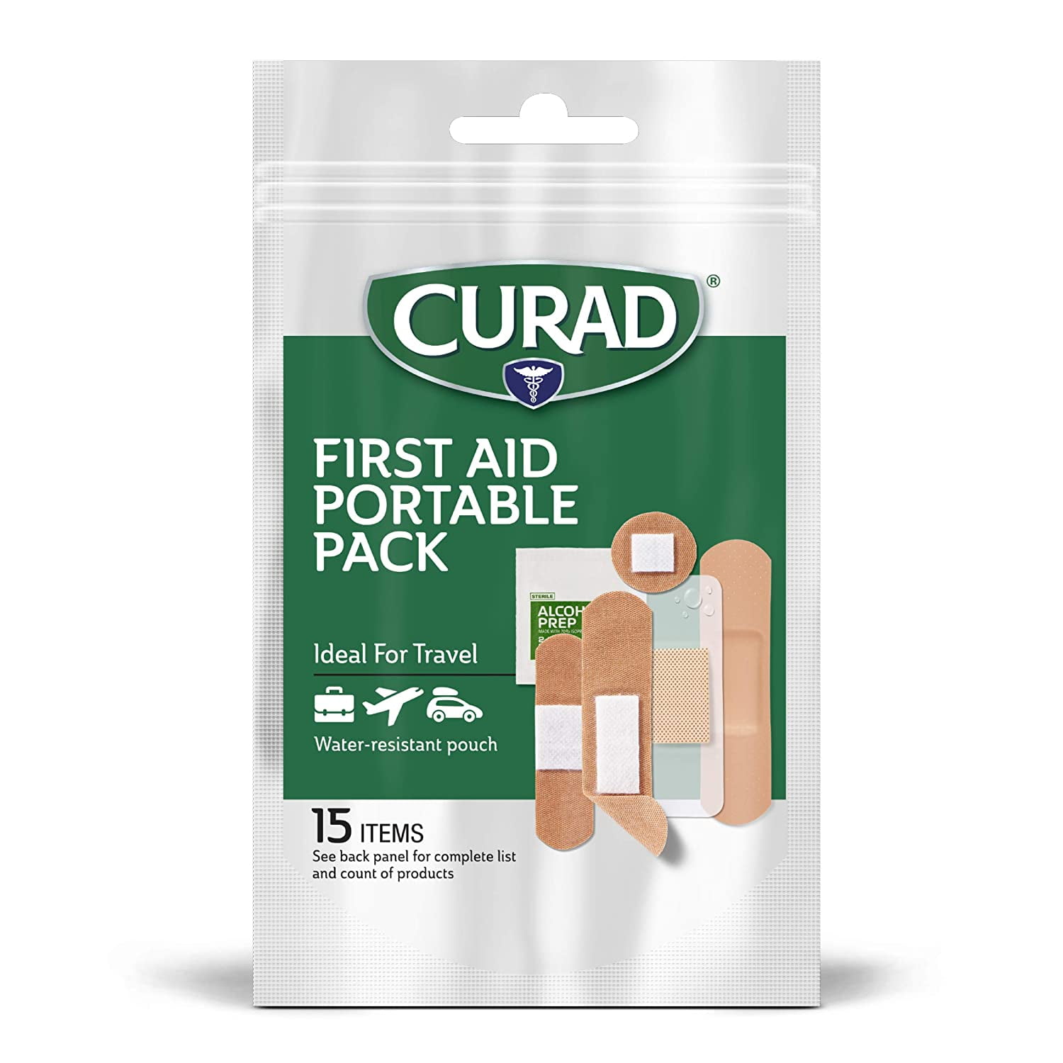 Curad First Aid Portable Pack, Ideal for Travel, Carry-on, Backpacks ...