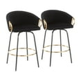 LumiSource Claire 26.25 in. Contemporary/Glam Counter Stool - Set of 2 ...