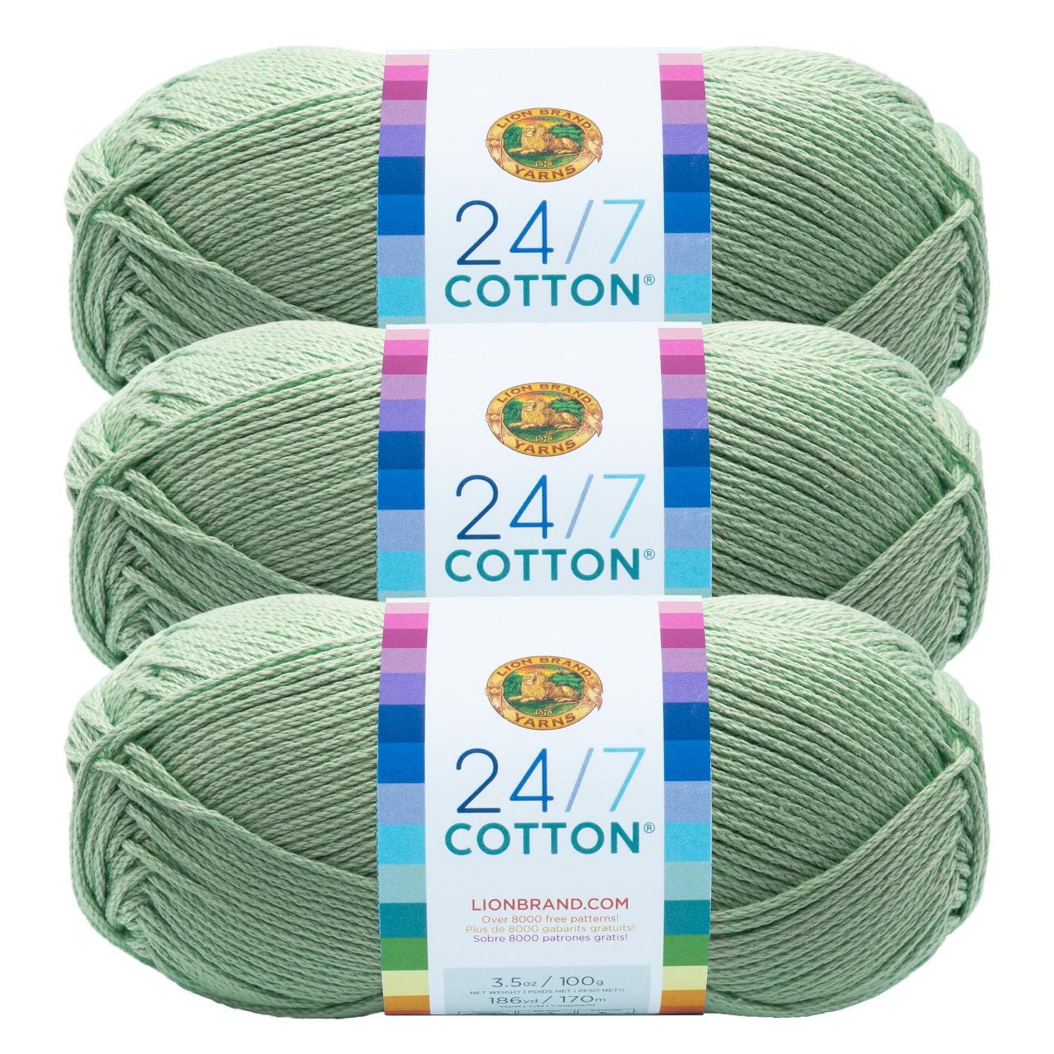 Click here for Lion Brand 24/7 Cotton Yarn #4 Medium/Worsted Cott... prices