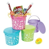 Plastic Easter Buckets for Kids with Lid - Small Party Supplies - 12 ...