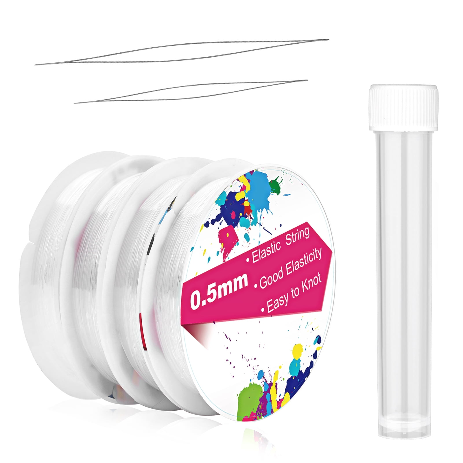 Jupean Elastic Stretch Thread, with Big Eye Bead Needles and Needle ...