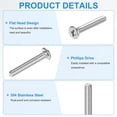 60-Pack Flat Head Machine Screws, M3x20mm 304 Stainless Steel Phillips ...