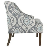 HomePop Classic Swoop Accent Chair - Blue and White Damask - Walmart.com