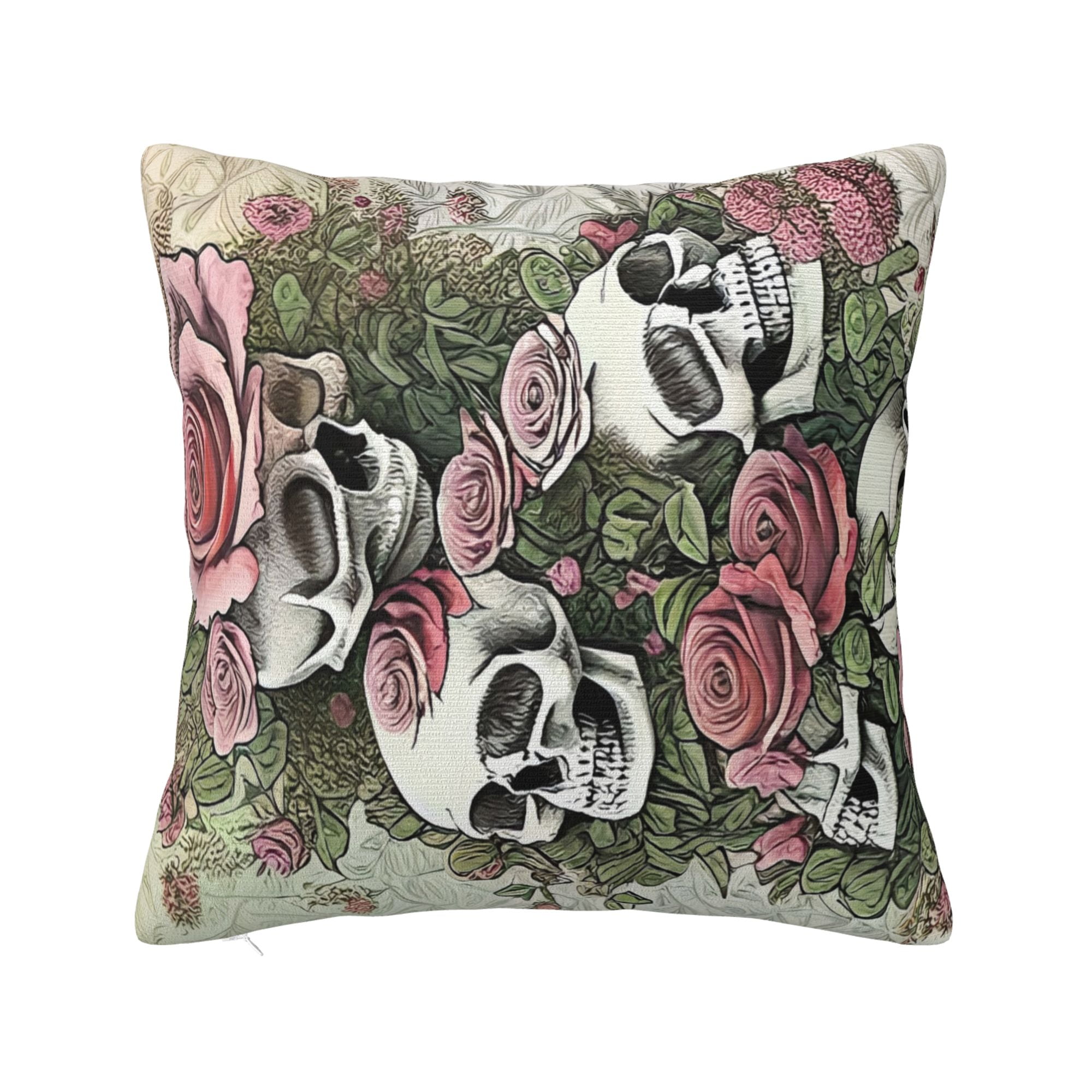 ZICANCN Decorative Throw Pillow Covers , Deadhead Roses Grateful Skulls ...
