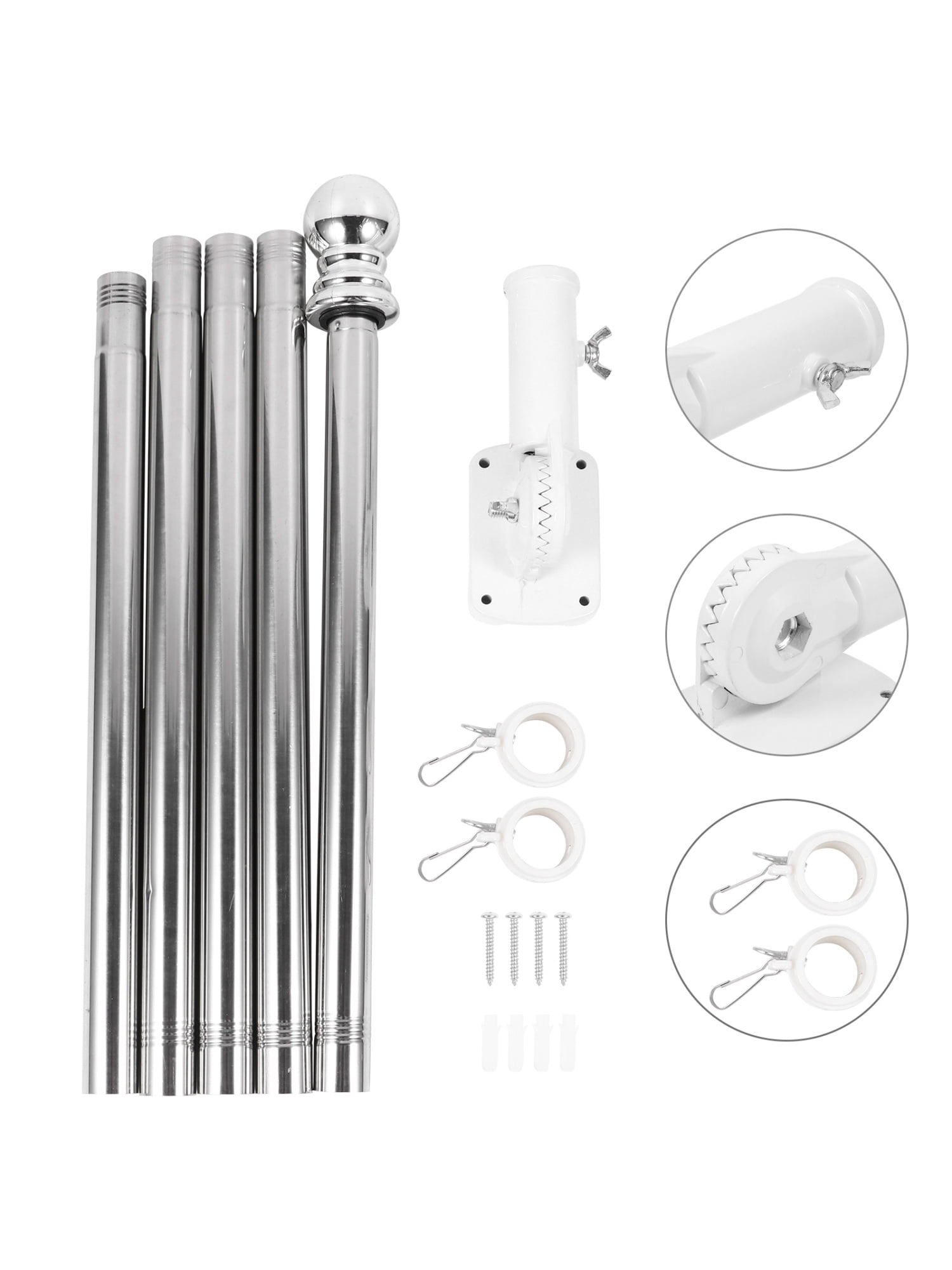 1 Set Flagpole Spinning Wall Rotating Flagpole Holder Mounting Base ...