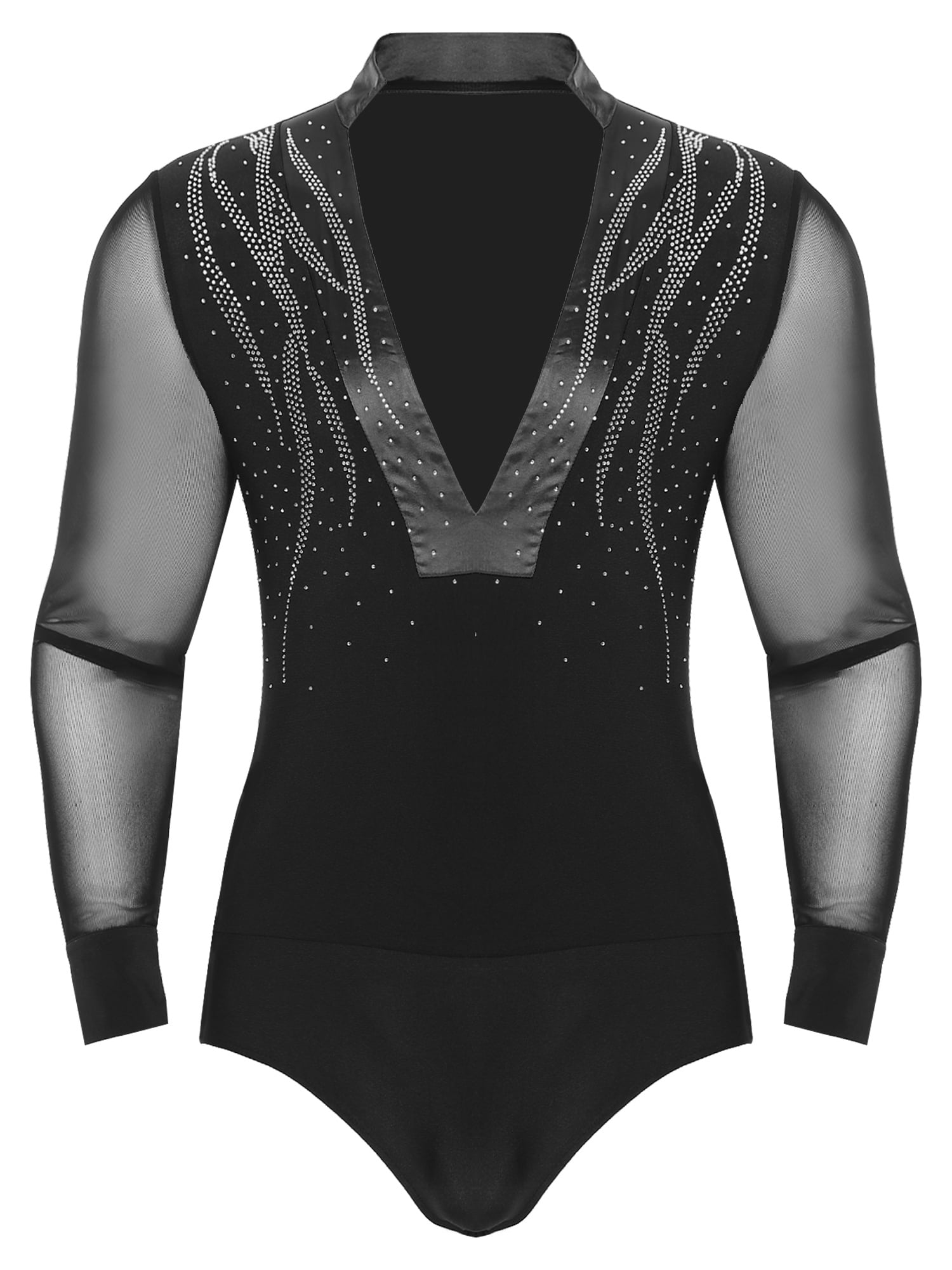 Aiihoo Justaucorps de Danse Latine pour Hommes Manches Longues en ...