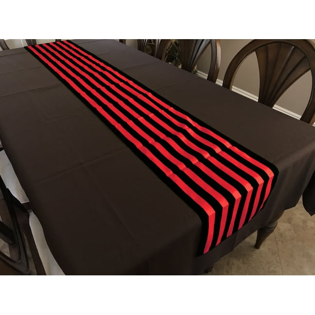 Cotton Print Table Runner 1 Inch Wide Stripes Red and Black - Walmart ...