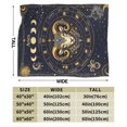 Aries zodiac blanket, gold Aries astrological pattern with moon phase ...