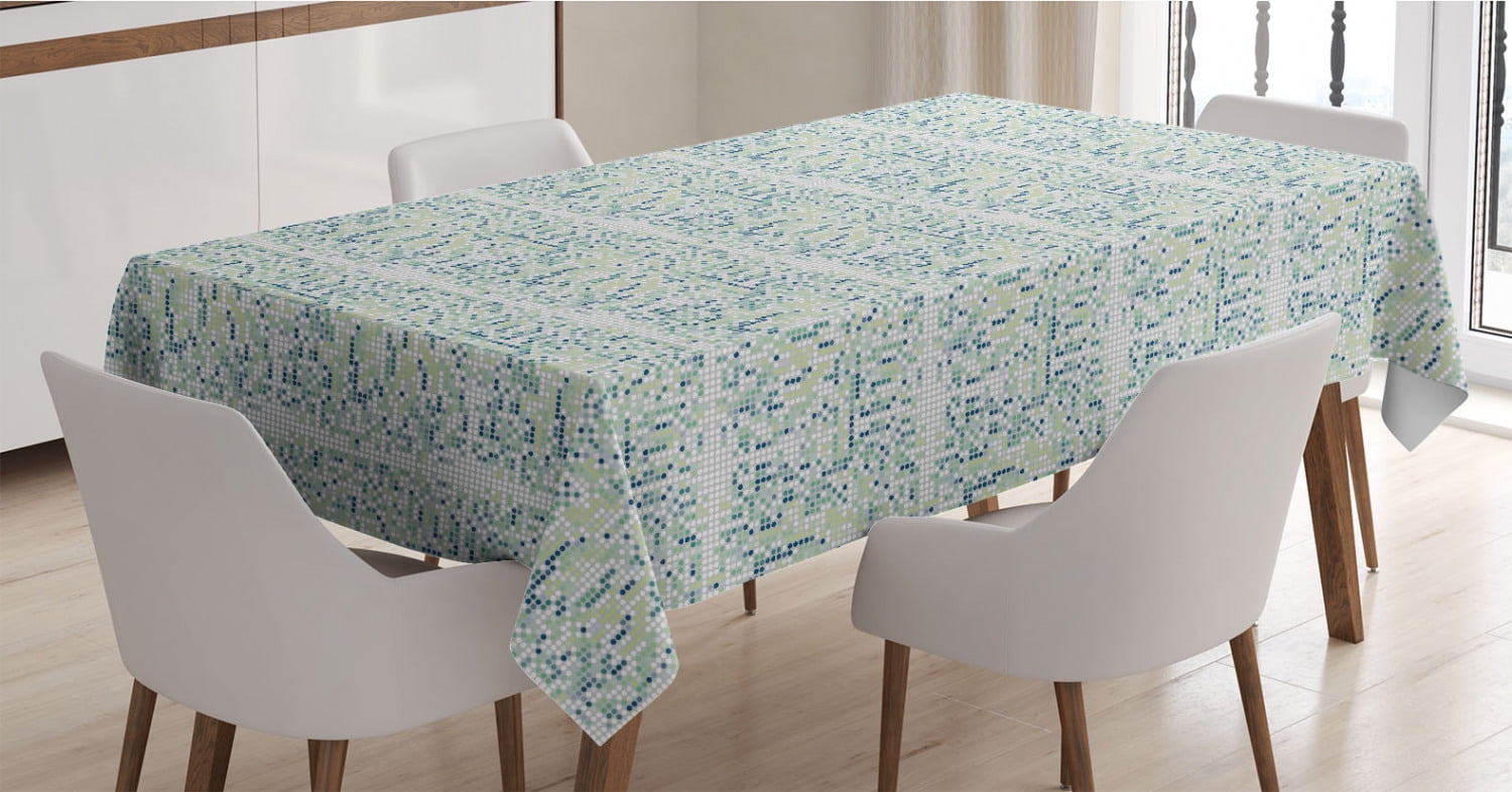 Abstract Tablecloth, Retro Pixel Art Style Polka Dots and Points ...