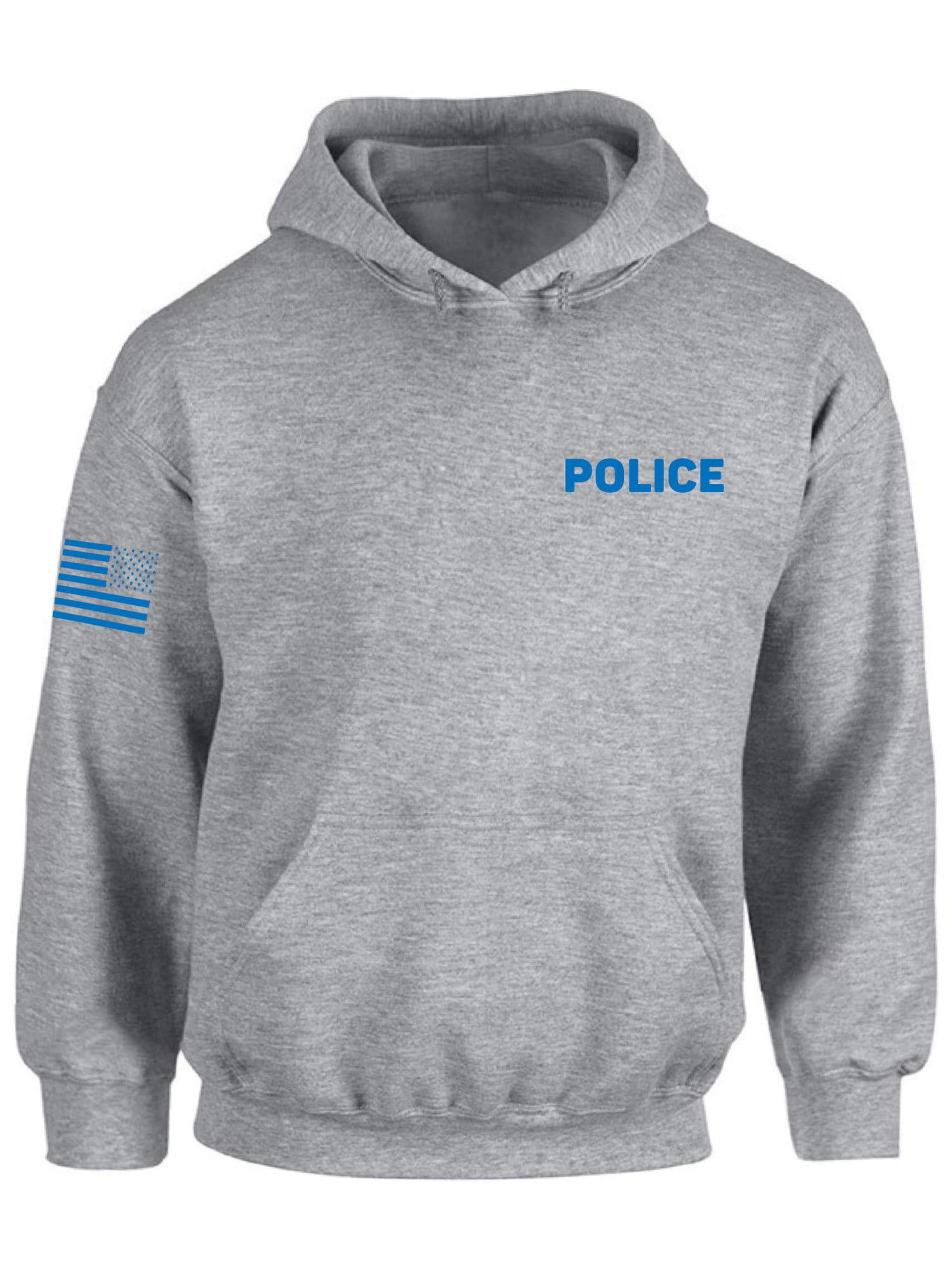 Awkward Styles Police Hooded Sweatshirt with Usa Flag on Sleeve Police ...