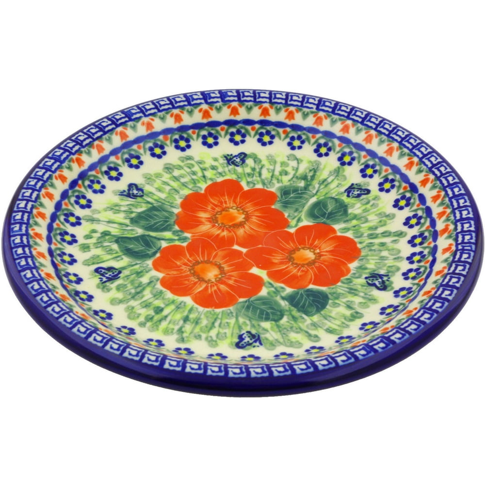Polish Pottery 11¼-inch Dinner Plate (Happiness Theme) Signature UNIKAT ...