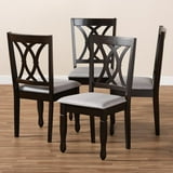 Baxton Studio Reneau Fabric and Wood Dining Chairs in Gray and Brown ...
