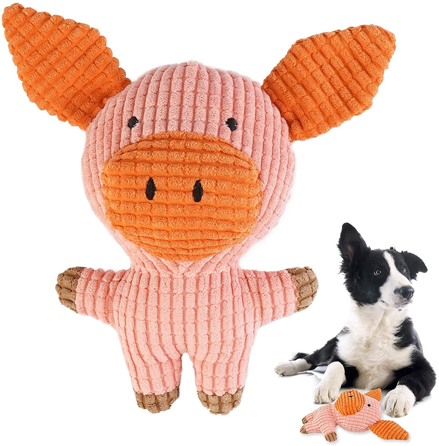 Walbest Dog Plush Toys with Squeaker Soft Cotton Puppies Stuffed Chew ...