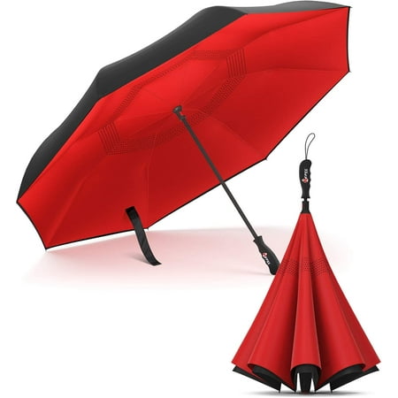 KSCD Reverse Umbrella - Upside Down Inverted Reversible Wind Resistant ...