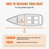 KFFKFF Boat Cover 600D Waterproof 14-16 ft Boat Cover V-Hull Tri-Hull ...