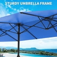15x9ft Double-Sided Rectangle Patio Umbrella with Crank Lift, 5+2+5 ...