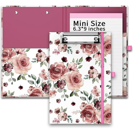 Mini Clipboard Folio with Refillable Lined Notepad Clipboard with ...