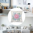 Botanical Pink Peony And Blue Forget-me-nots with Sage LeavesSoft ...