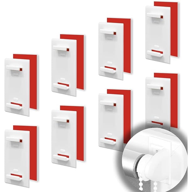 Pack of 8 Short Adhesive Brackets for Blinds - Double Blinds - No ...