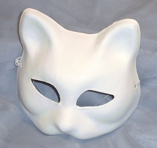 White Plain Venetian Cat Masquerade Mardi Gras Mask - Walmart.com