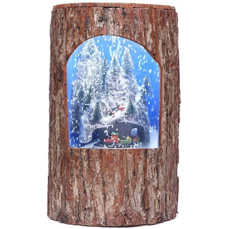 46cm Creative Round Simulation Stump Music Snow Drifting Pendulum Light ...