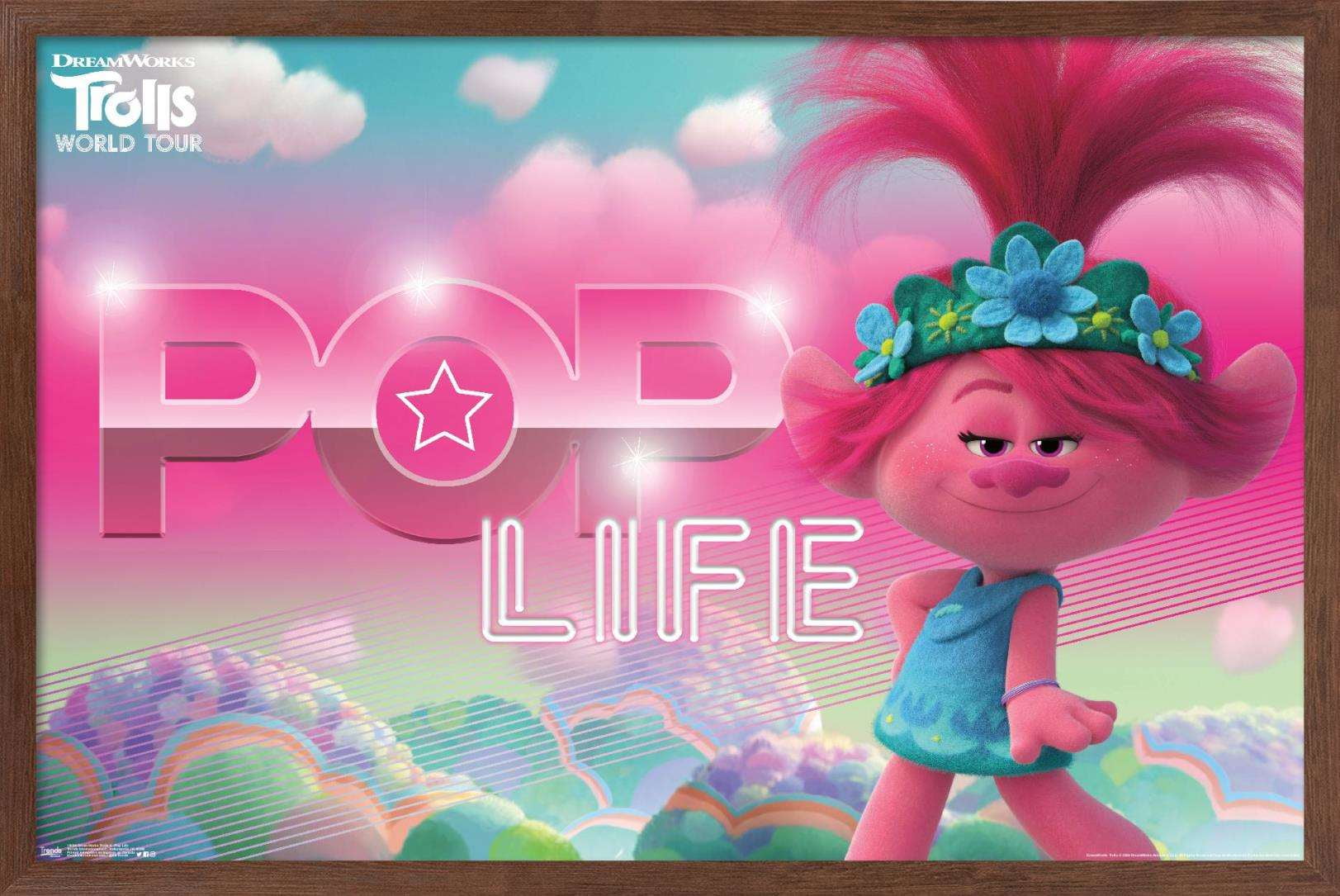 DreamWorks Trolls 2 - Pop Life Wall Poster, 14.725" x 22.375", Framed ...