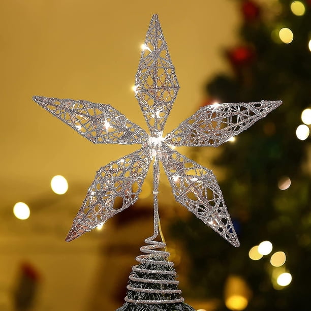 Adorno de árbol de Navidad con forma de estrella, adornos de árbol que ...